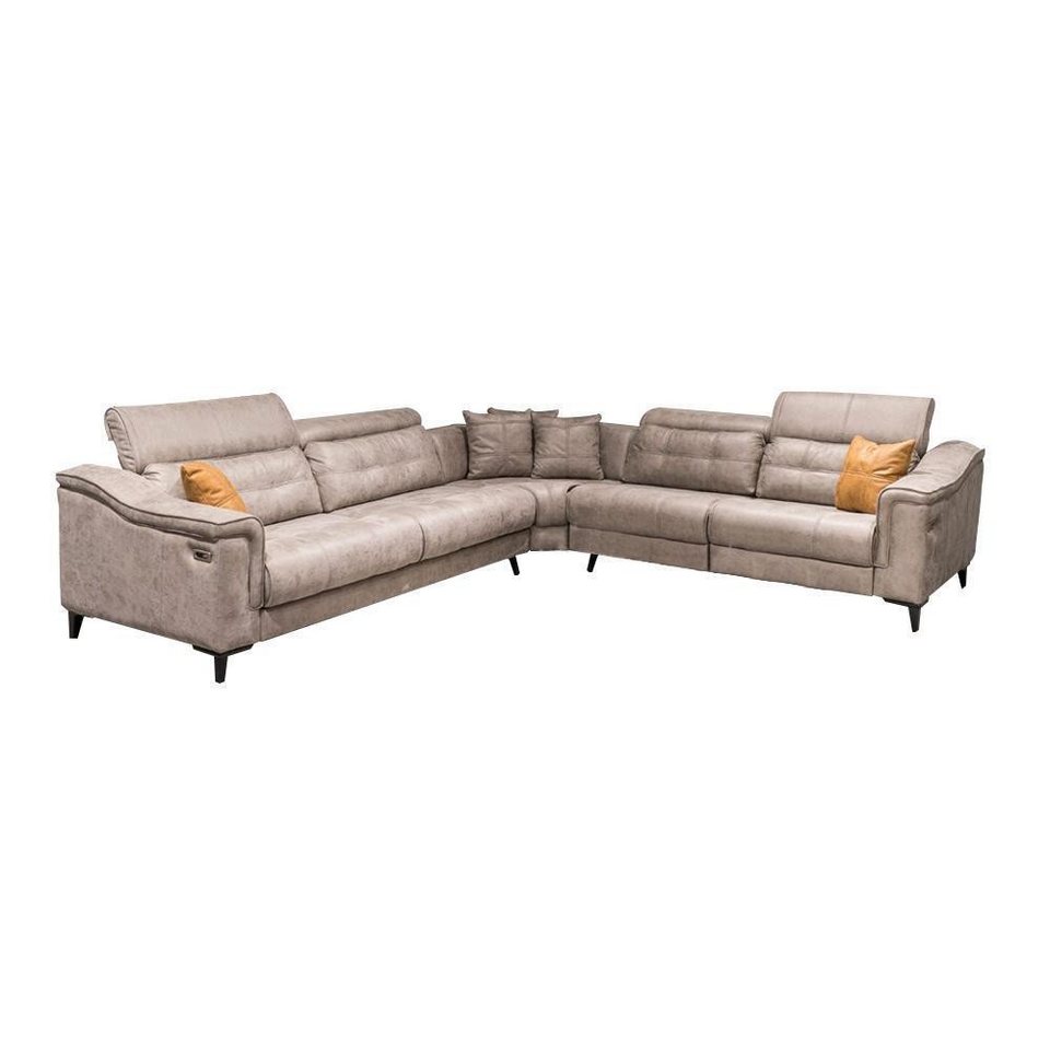 Jvmoebel Ecksofa Robustes Graues Ecksofa Wohnzimmer L Form Ledersofa