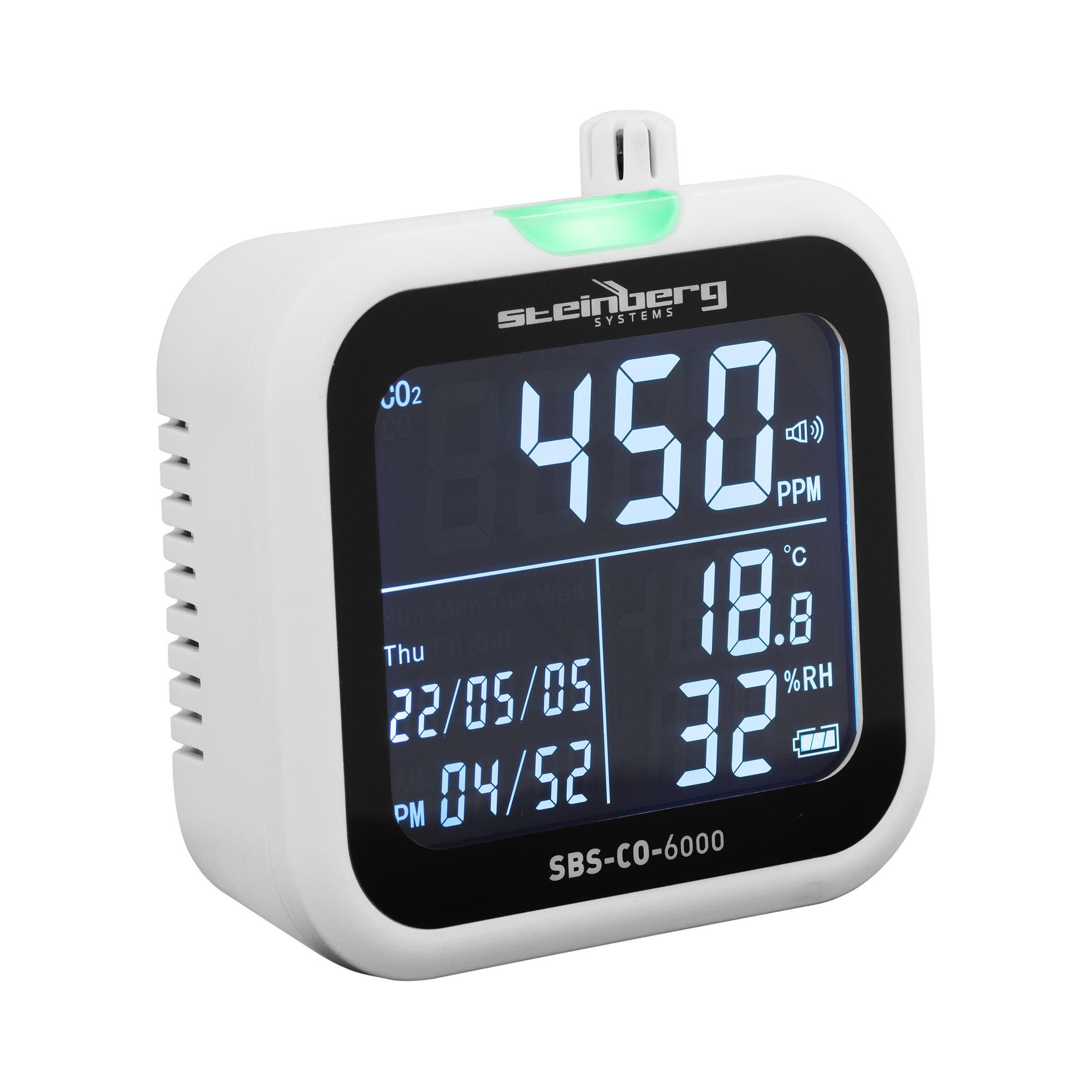 Steinberg Systems Klimamesser CO2 Messgerät CO2 Messer Kohlendioxid Messgerät Thermo Hygrometer NDIR