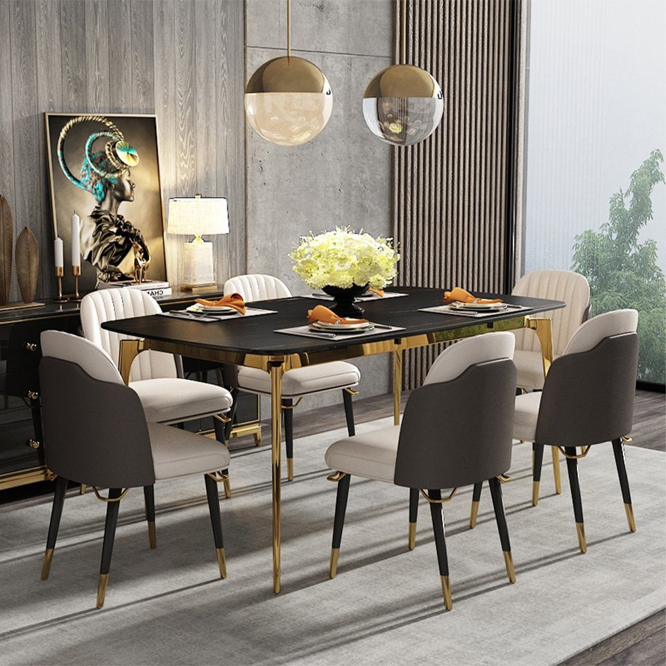 Jvmoebel Essgruppe Design Essgruppe Esstisch Garnitur Tisch 6x Stühle