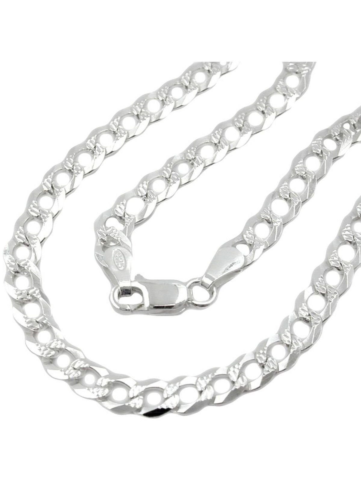 Gallay Panzerkette 4,6mm flache Panzerkette mit Muster Silber 925 50cm (1-tlg), Verschluss ...