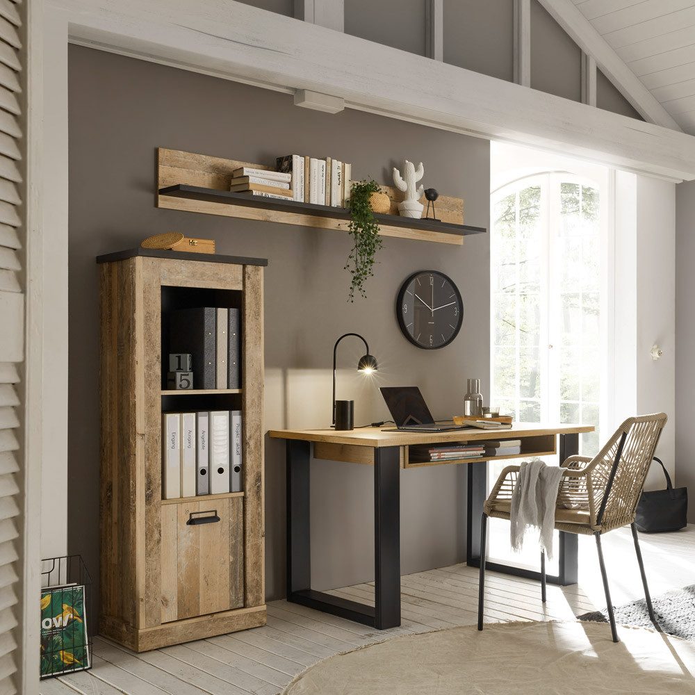 Lomadox Büromöbel Set Shelton 61 Spar Set 3 Tlg Schreibtisch Regal