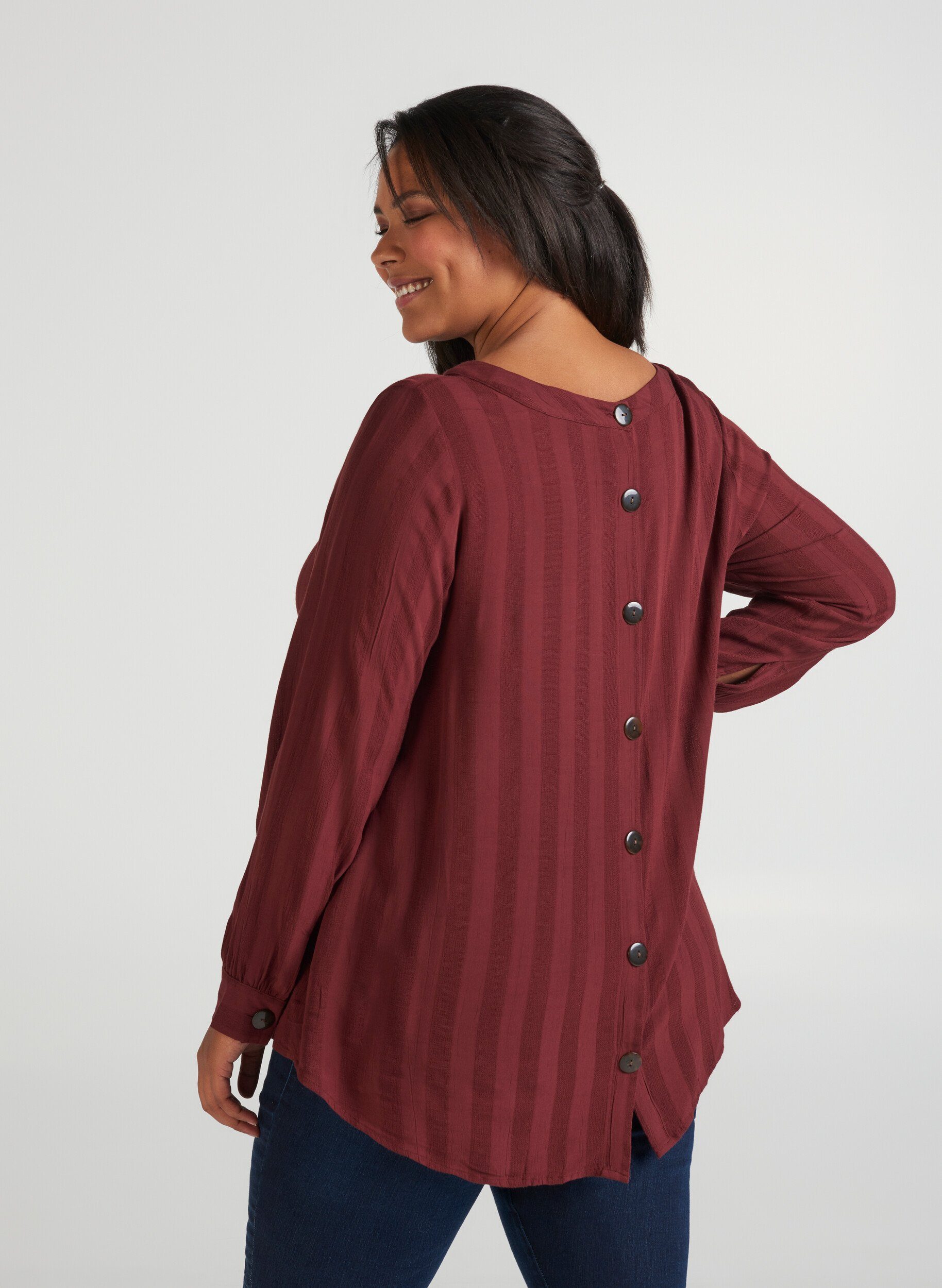 Zizzi Langarmbluse Große Größen Damen Bluse Mit Knöpfen Und Langen