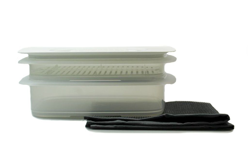 TUPPERWARE Back-Set Cool`N Fresh 1,5L+700ml+Klimadeckel+Gitter + GLASTUCH