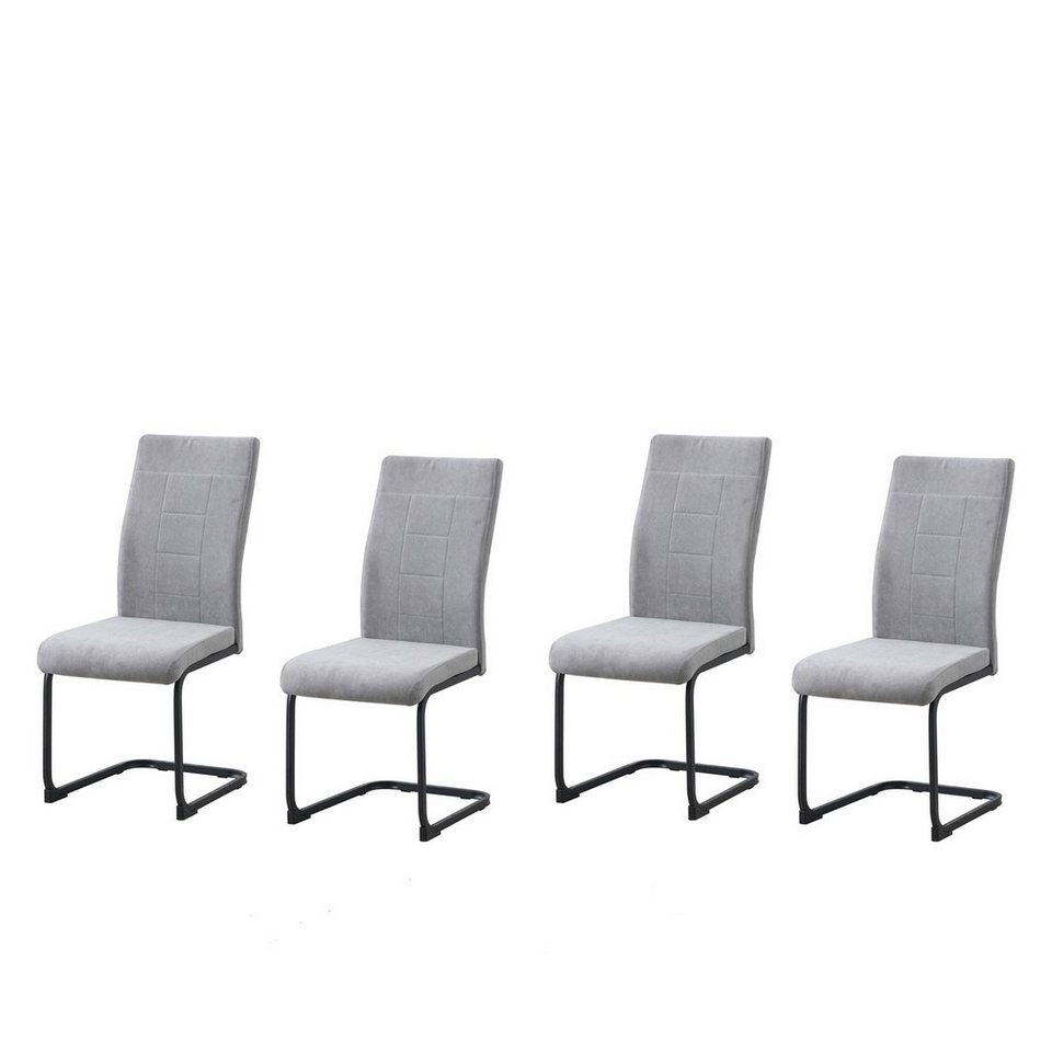Hti Line Freischwinger Schwingstuhl 4er Set Grau Lennyp Set 4 St