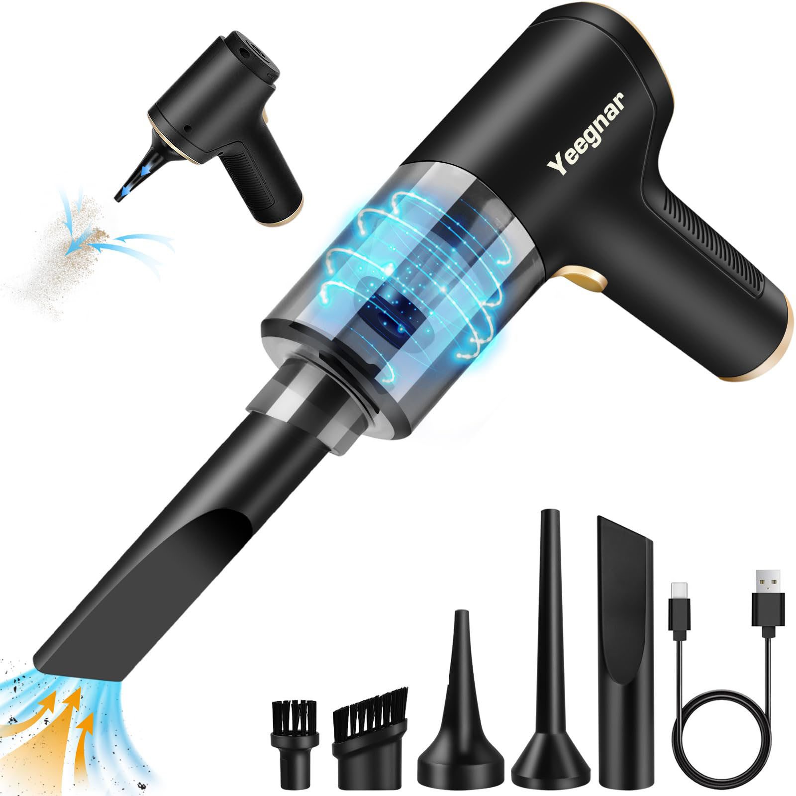 Zree Handstaubsauger 2 In 1 Auto Staubsauger6000pa Usb Aufladbar