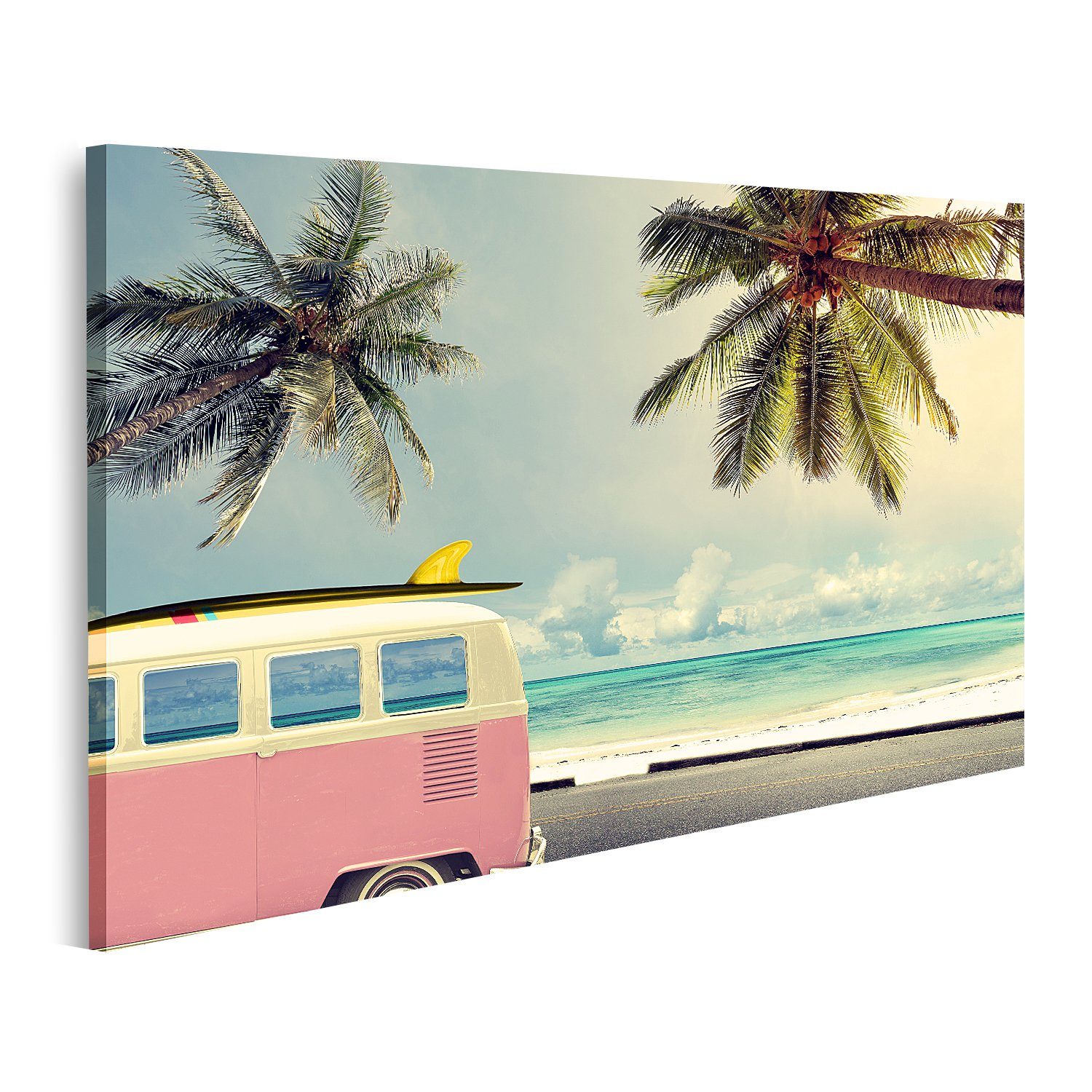 Islandburner Leinwandbild Bild Auf Leinwand Vintage Vw Bus Bulli T1 Auf