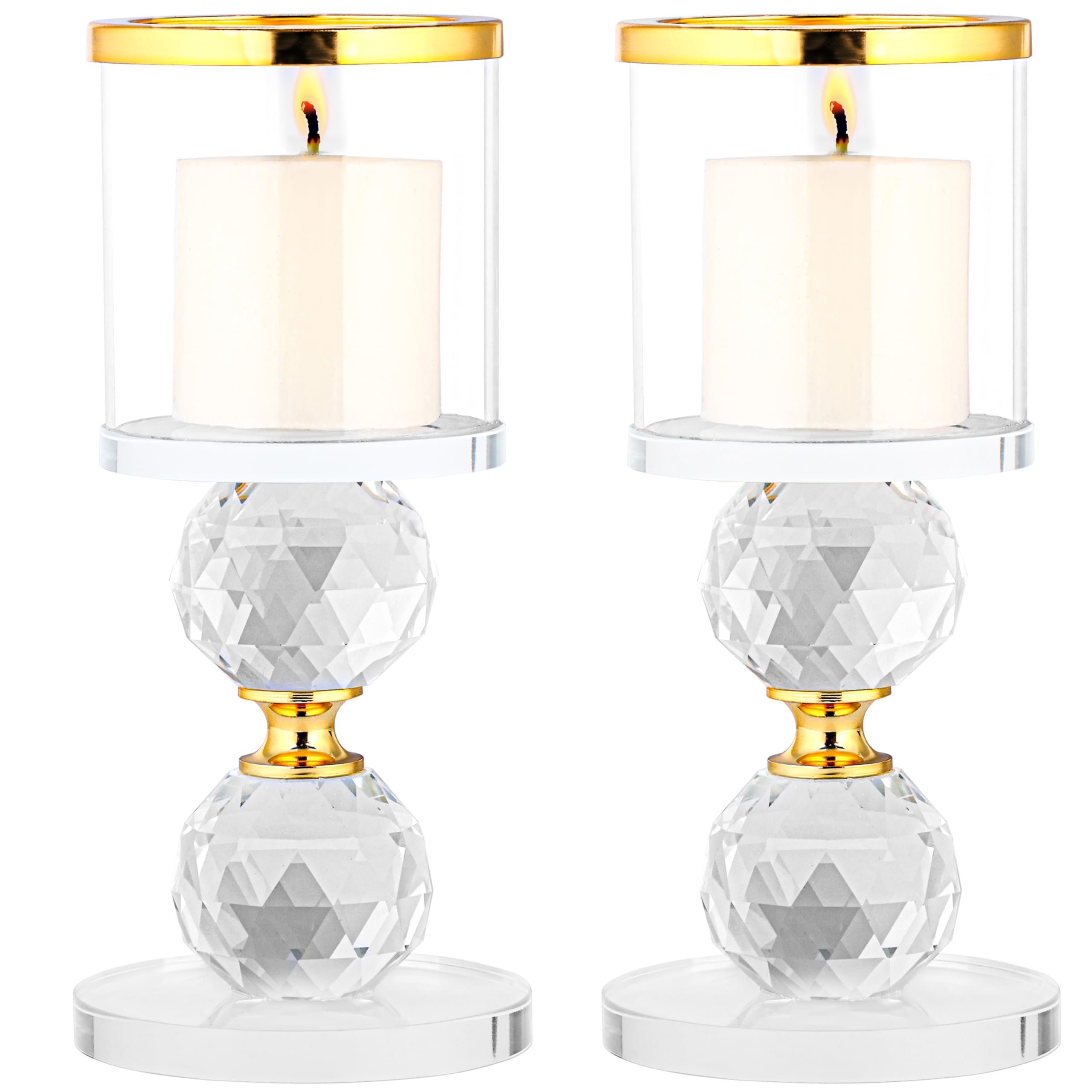 Belle Vous Dekoobjekt Belle Vous 2er Pack Hohe Goldene Kerzenständer
