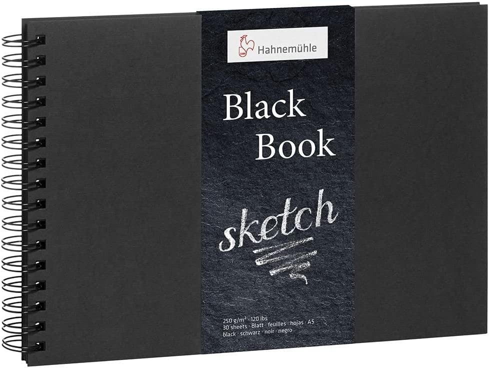 Hahnemühle Skizzenbuch Black Book sketch A5 Quer