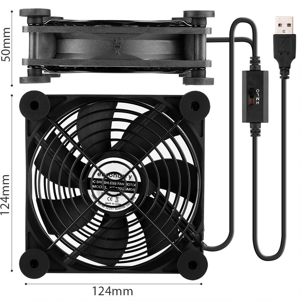 euroharry Mini USB-Ventilator 2IN1 USB leise PC Ventilator usb lüfter ...