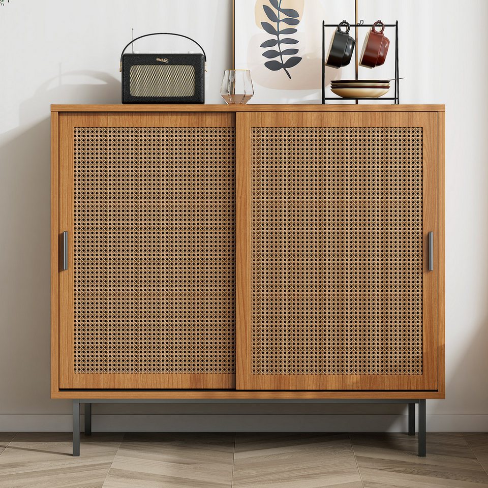 Ulife Kommode Aufbewahrungsschrank Sideboard Küchenschrank Mit 2
