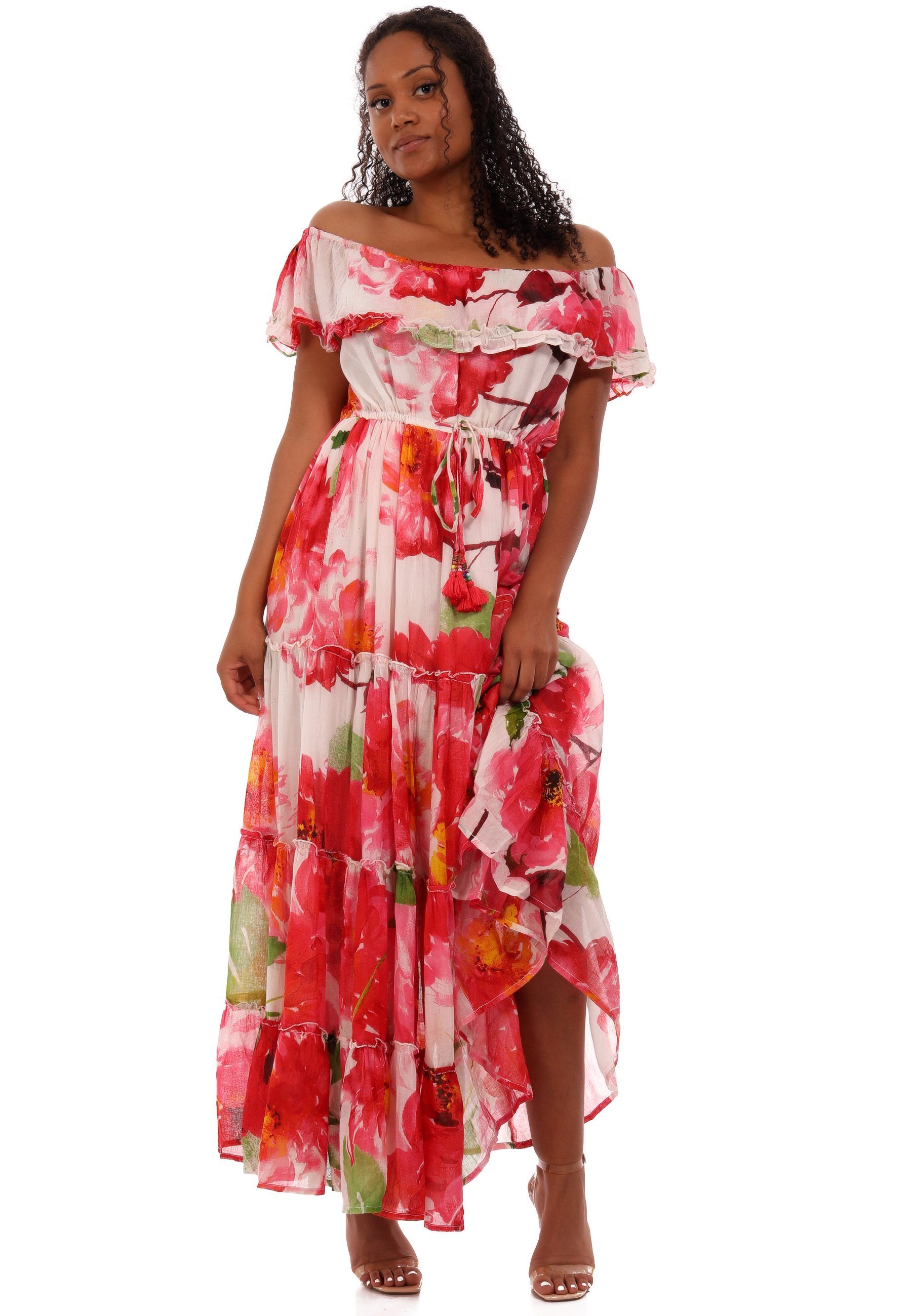 Yc Fashion And Style Maxikleid Maxikleid Mit Carmen Ausschnitt 1 Tlg