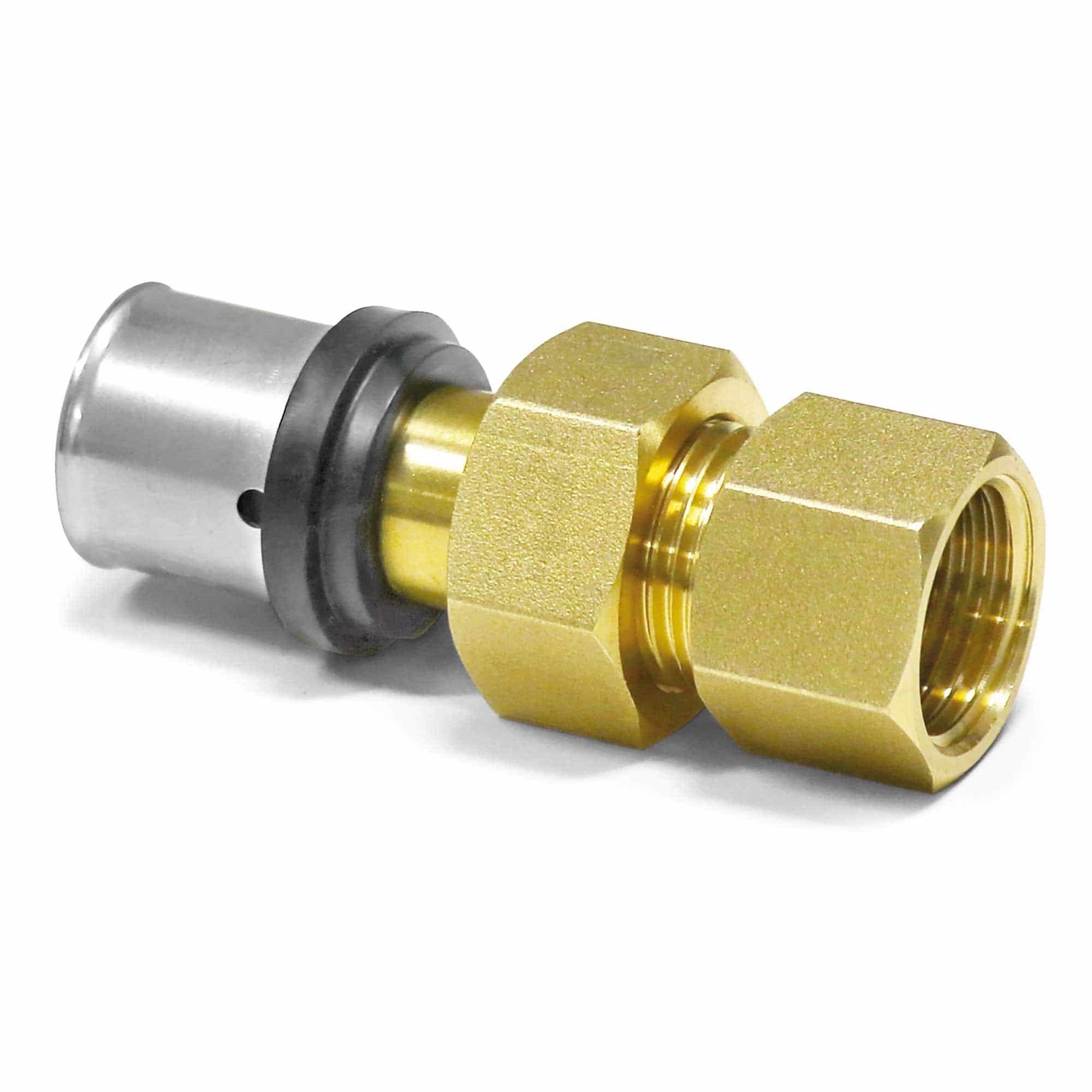 qpool24 Pressfitting, Pipetec Press-Übergangsverschraubung 2-teilig von Alu Verbundrohr