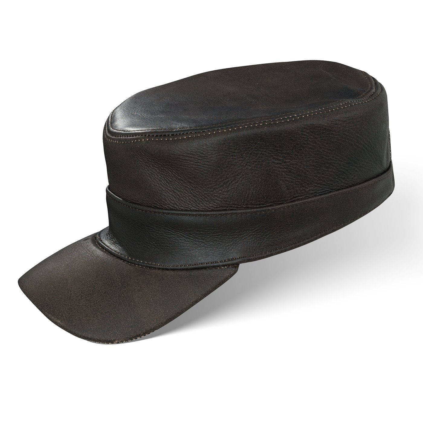 BLACK FOREST FOX Cowboyhut CUBA Cap Hut Leder Schirmmütze Black