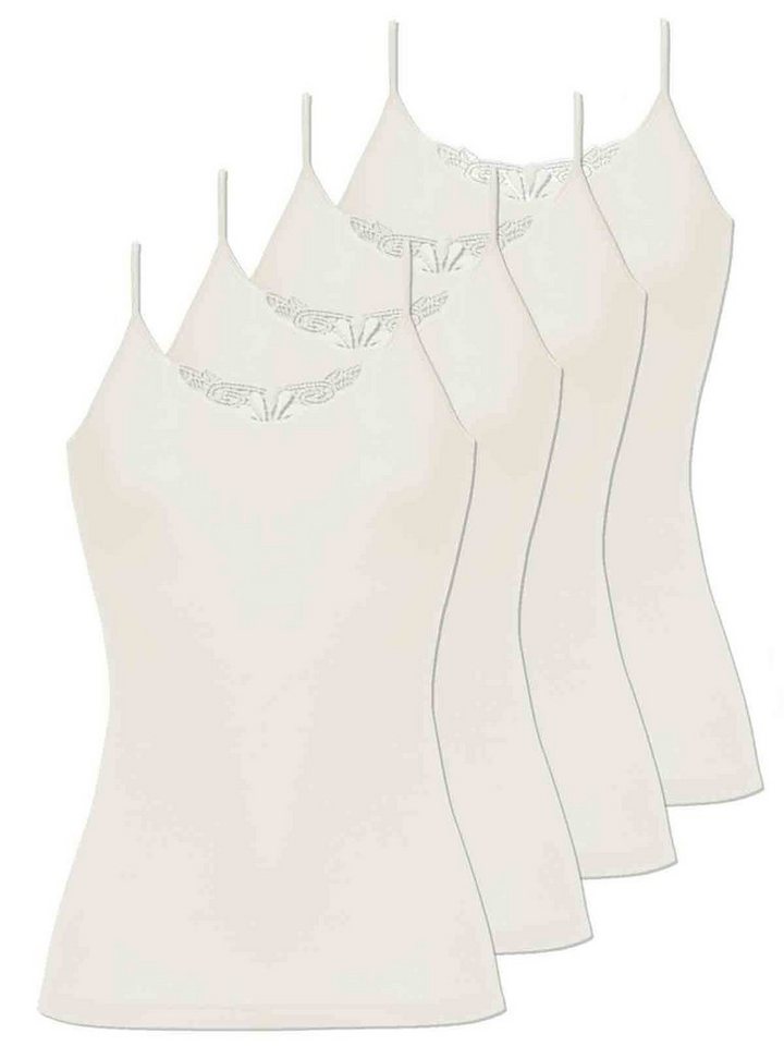 Comazo Achseltop 4er Pack Damen Spaghettiträger Hemd Spar Set 4 St