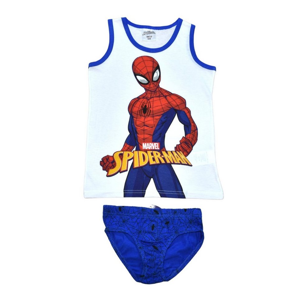 Spiderman Unterhemd 2 St Jungen Unterwäsche Set Unterhemd And Slip Gr