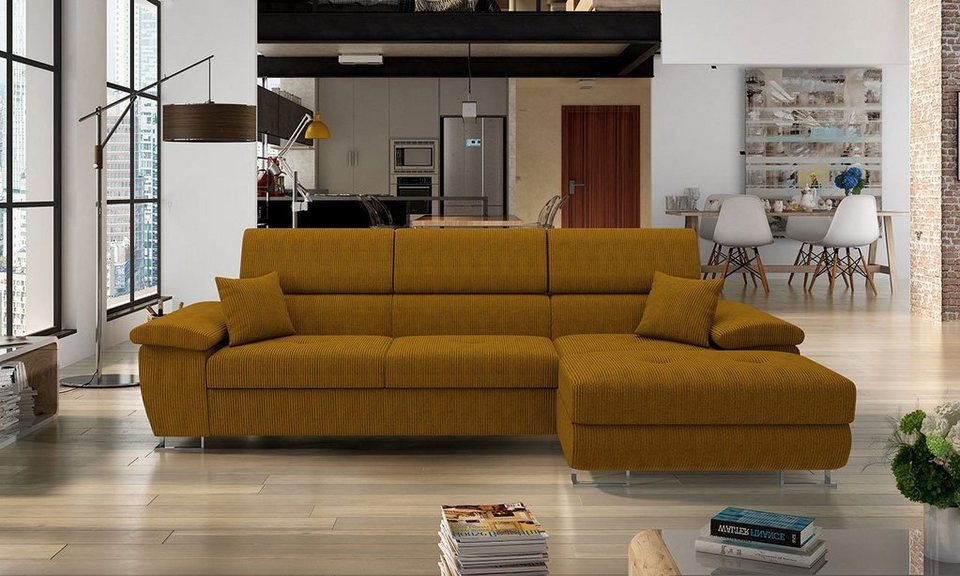Mirjan24 Ecksofa Cotere Mini Cord Mit Bettkasten Und Schlaffunktion