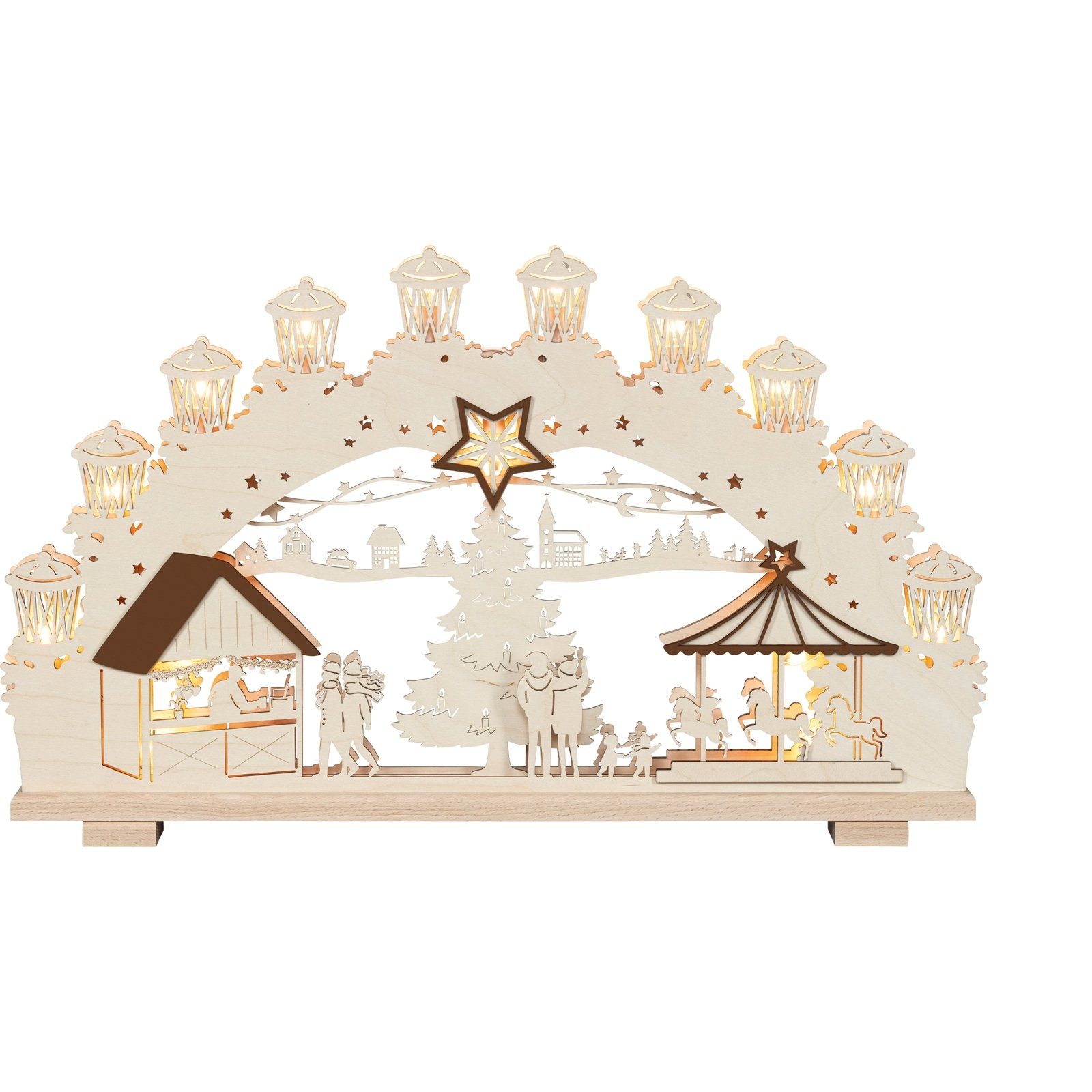 Saico Original Schwibbogen 3d Schwibbogen Weihnachtsmarkt 1 Tlg