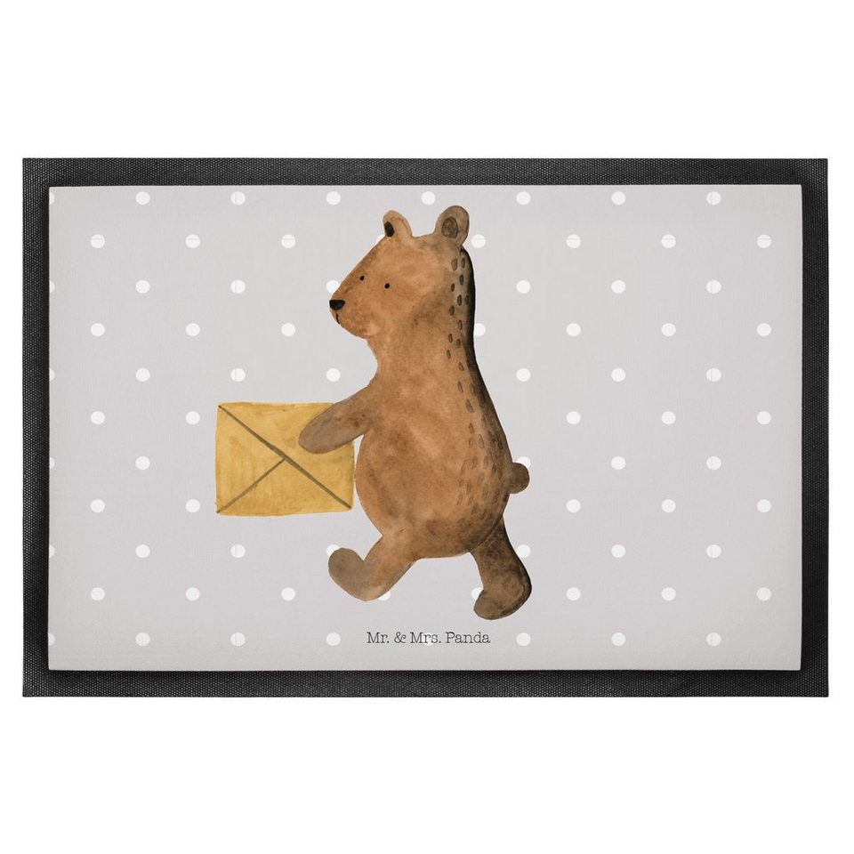 Fußmatte 50 X 75 Cm Bär Zuhause Grau Pastell Geschenk