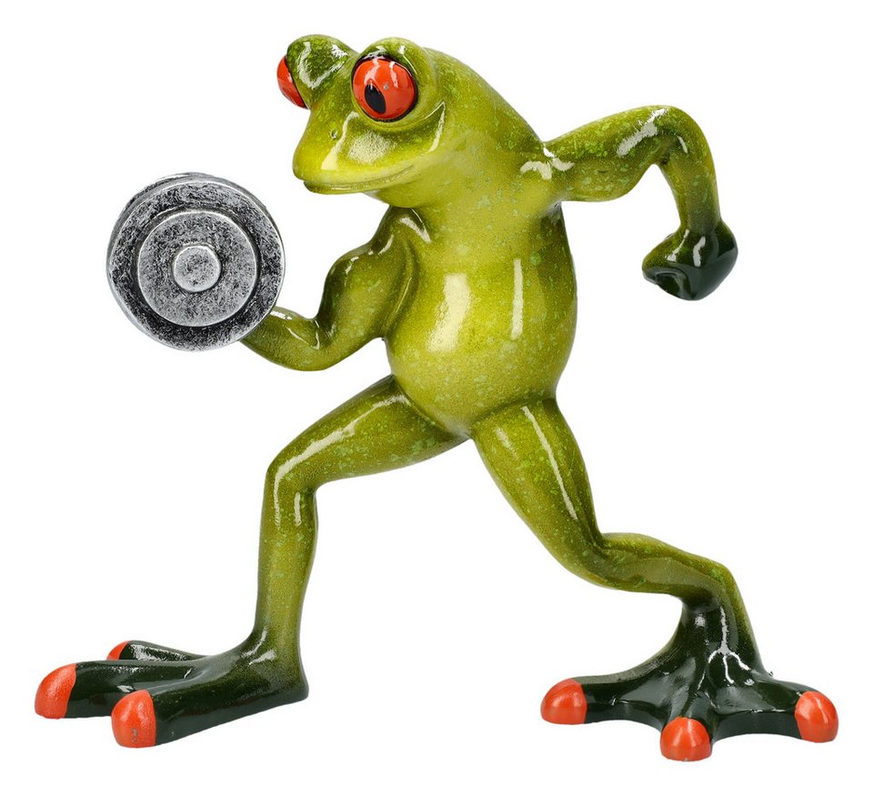 Figuren Shop Gmbh Dekofigur Lustige Frosch Figur Gewichtheber