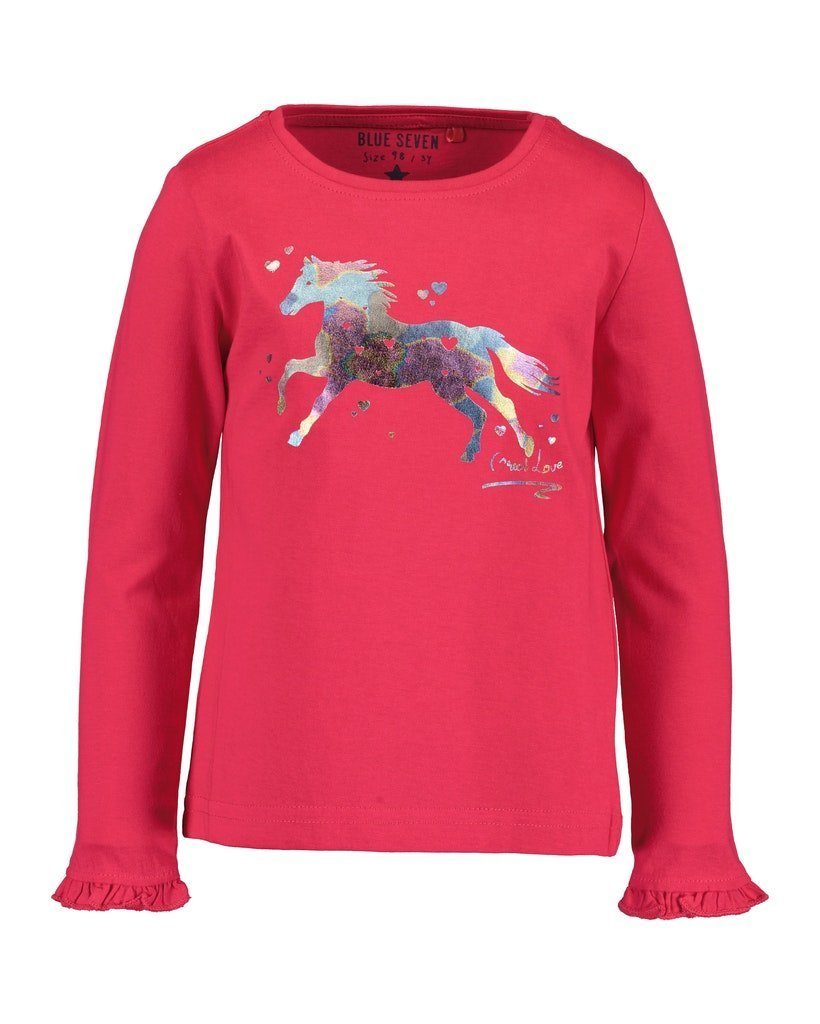 Blue Seven Langarmshirt Blue Seven Mädchen Langarmshirt Pferd Berry Rot