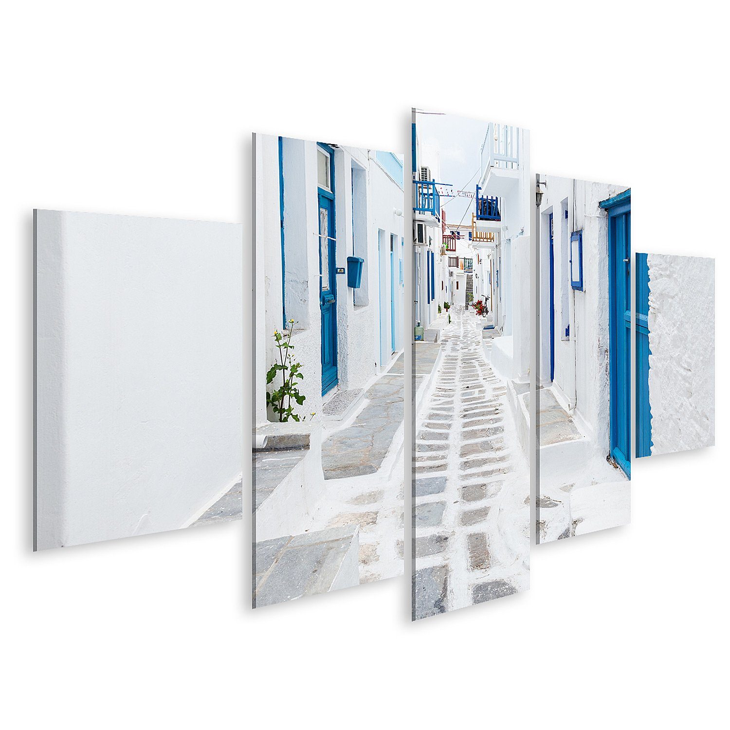 islandburner Leinwandbild Bild auf Leinwand Mykonos Street Griechenland Wandbild Leinwandbild W