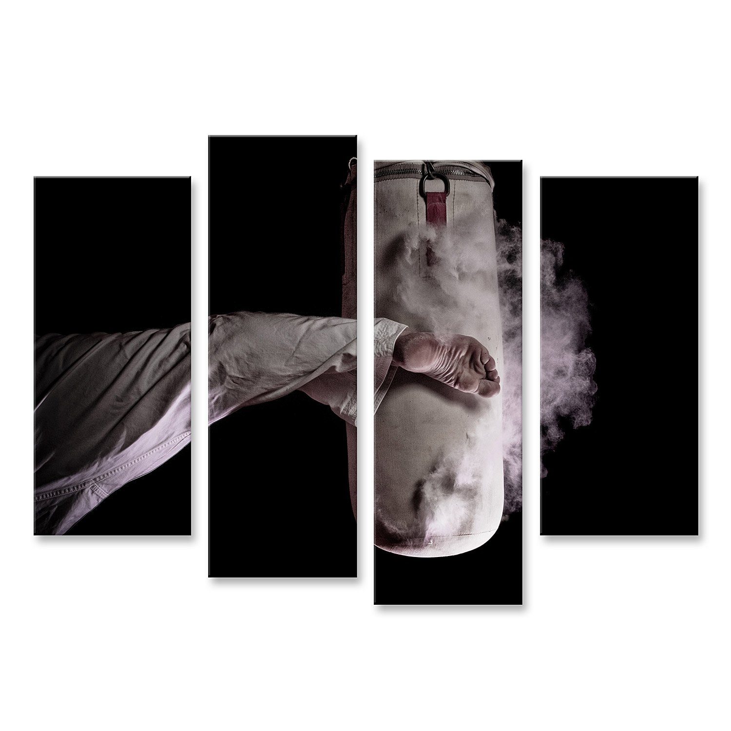 Islandburner Leinwandbild Bild Auf Leinwand Karate Runde Kick Boxsack