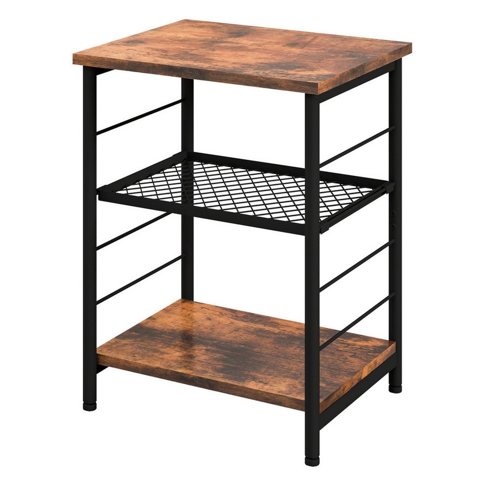 Costway Beistelltisch Mit Verstellbarer Ablage Metallrahmen 385x30x50cm