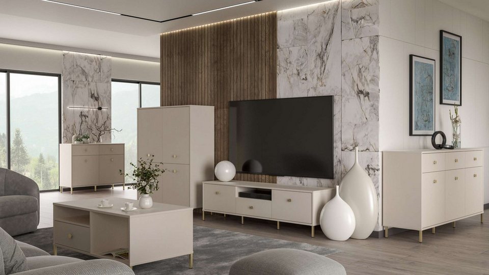 Stylefy Wohnwand Patricio Wohnmöbel Wohnzimmer Set 5×st Bestehend