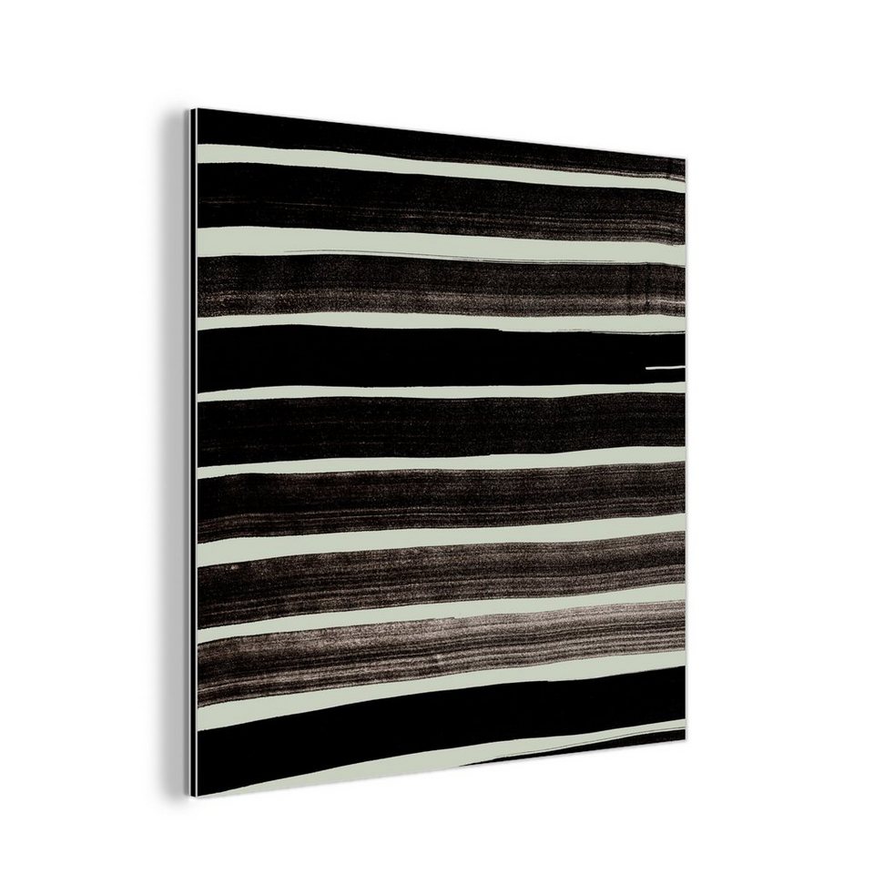 Muchowow Metallbild Linien Dunkel Grün Abstrakt 1 St Alu