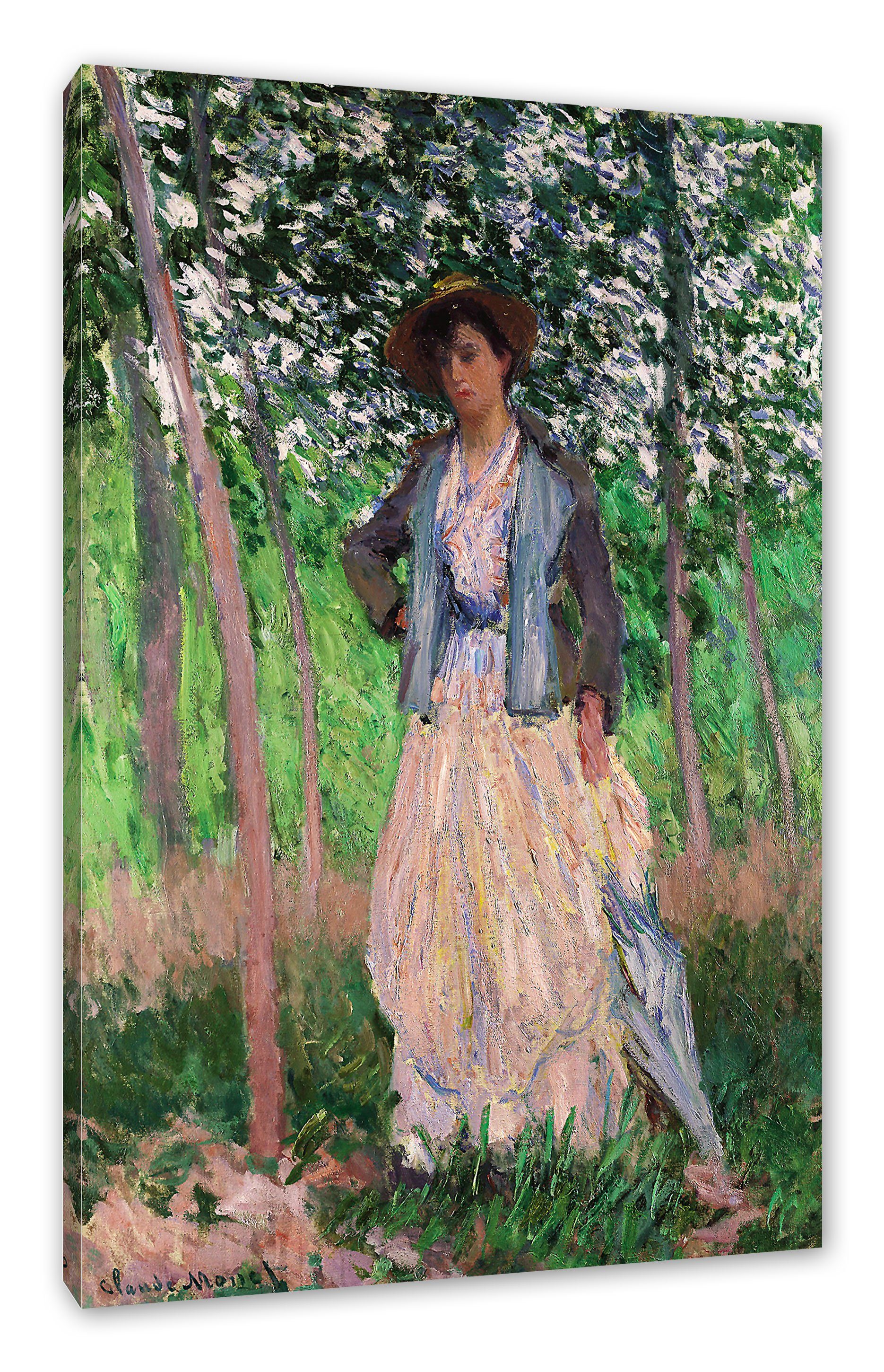 Pixxprint Leinwandbild Claude Monet Die Spaziergängerin Suzanne