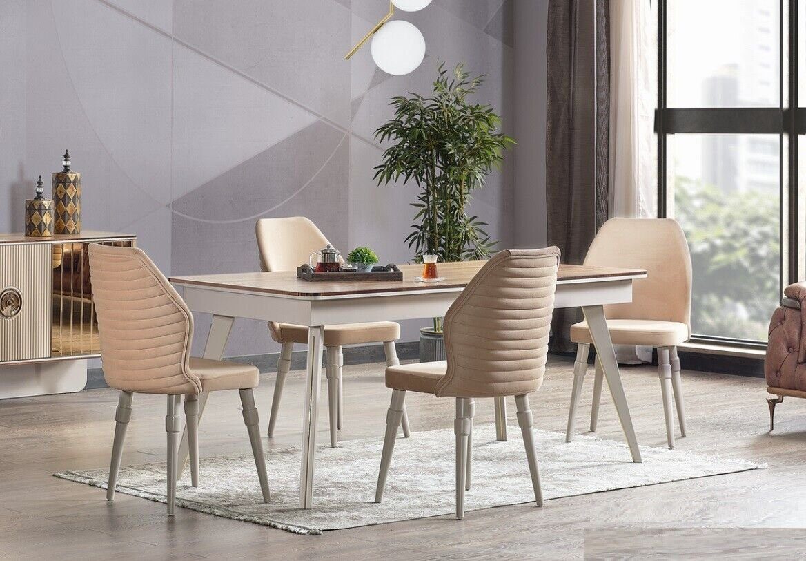 Jvmoebel Esszimmer Set Designer Komplett 6x Stühleesstisch Set