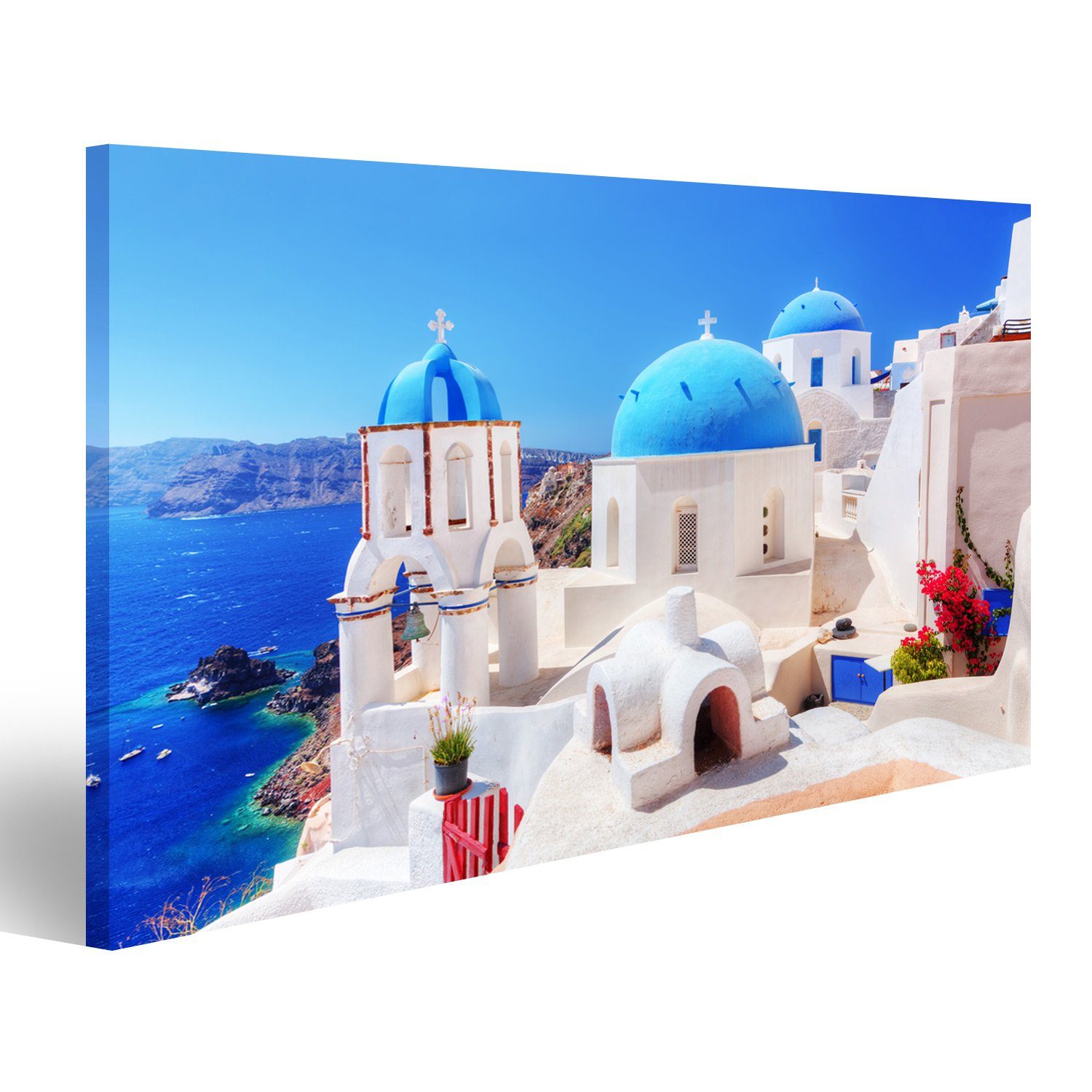 islandburner Leinwandbild »Bild auf Leinwand Oia Stadt Insel Santorini Griechenland Wandbild ...