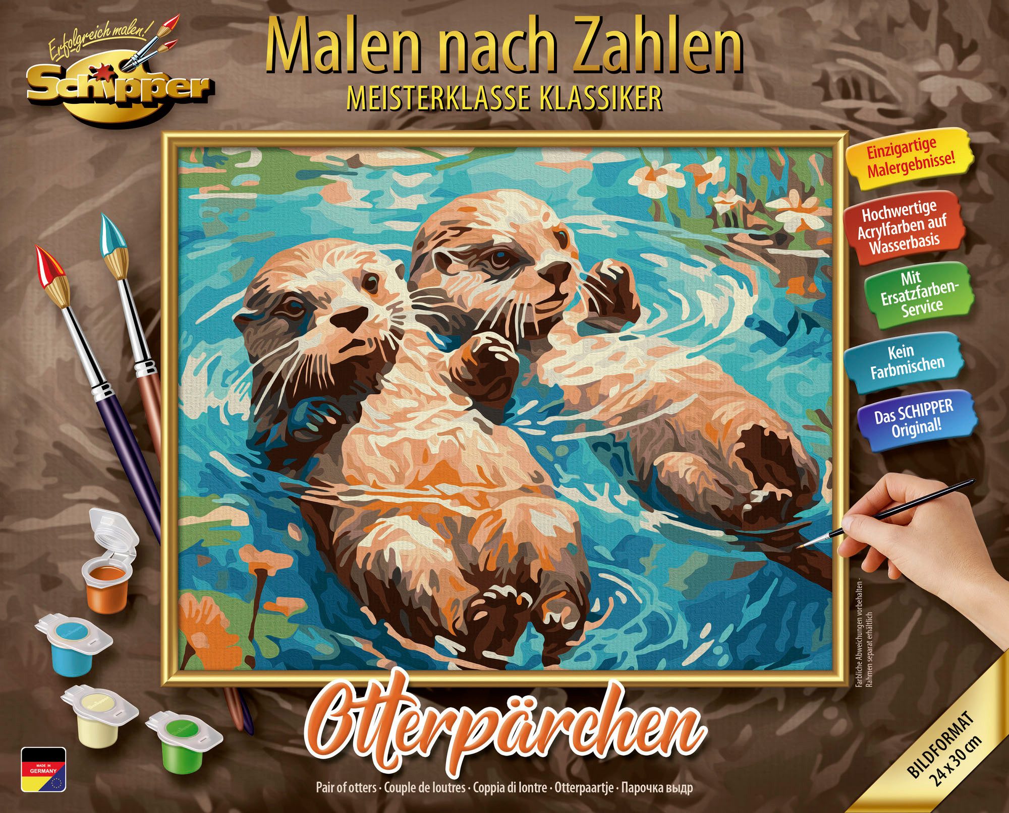 Schipper Malen nach Zahlen Meisterklasse Klassiker, Otterpärchen, Made in Germany