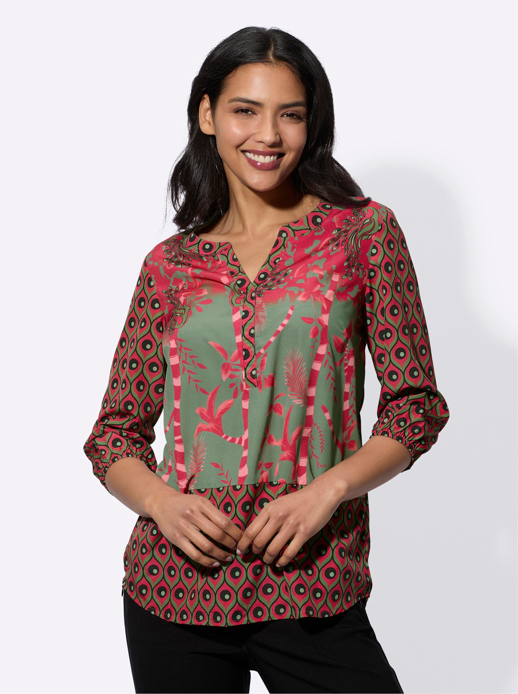 Sieh an! Klassische Bluse Tunika, Angesagter Mustermix