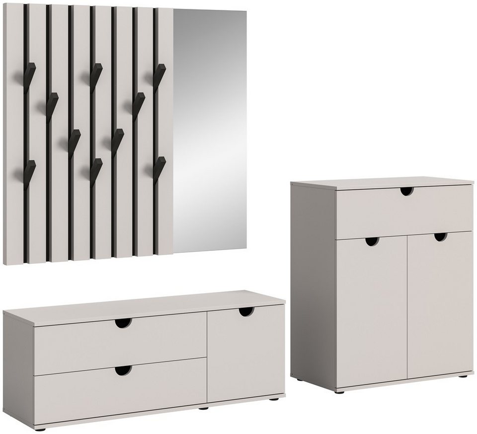 Xonoxhome Garderoben Set Garderoben Set Canu Grau Artisan Eiche 5