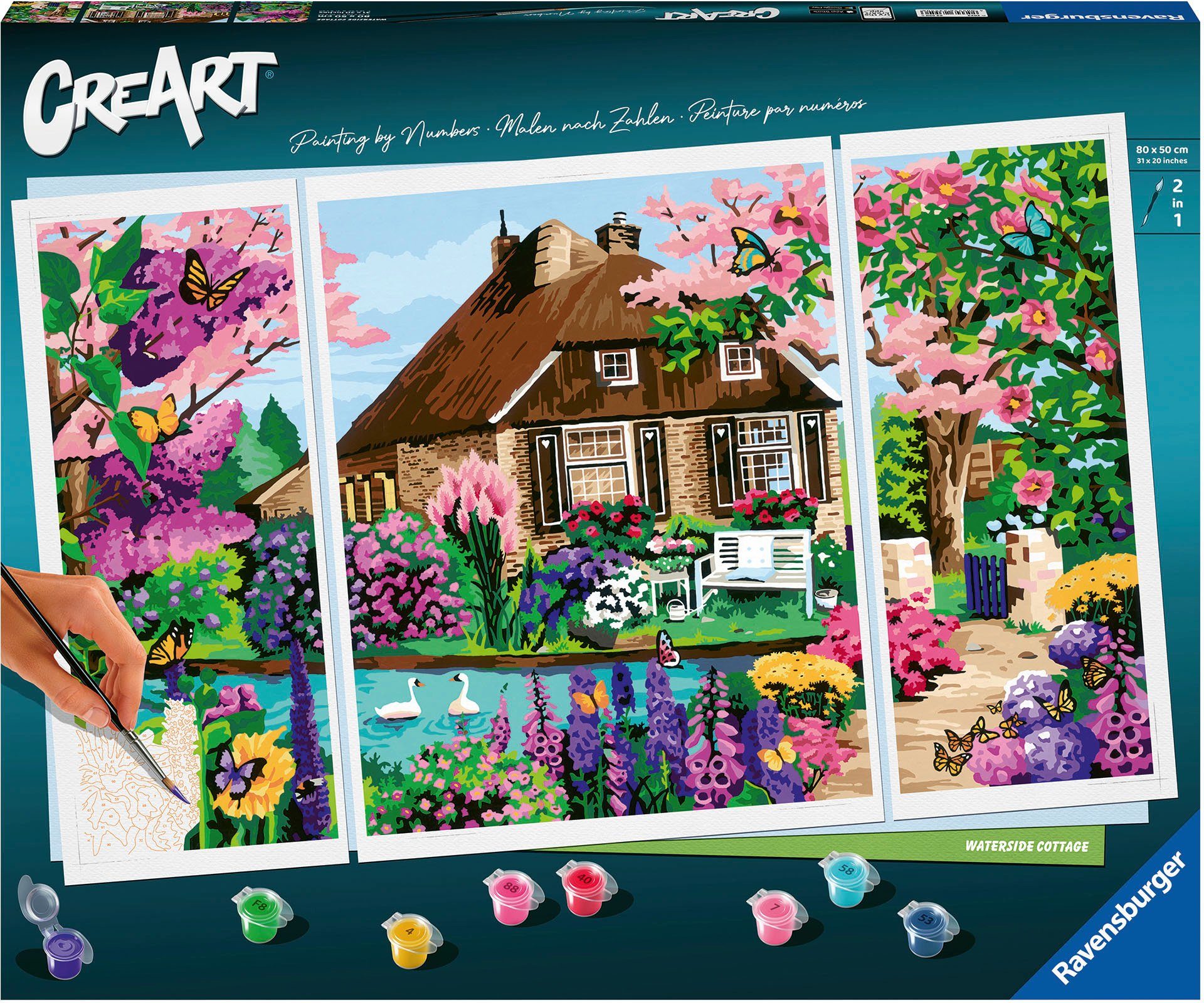 Ravensburger Malen nach Zahlen CreArt, Waterside Cottage, Made in Europe; FSC® - schützt Wald ...