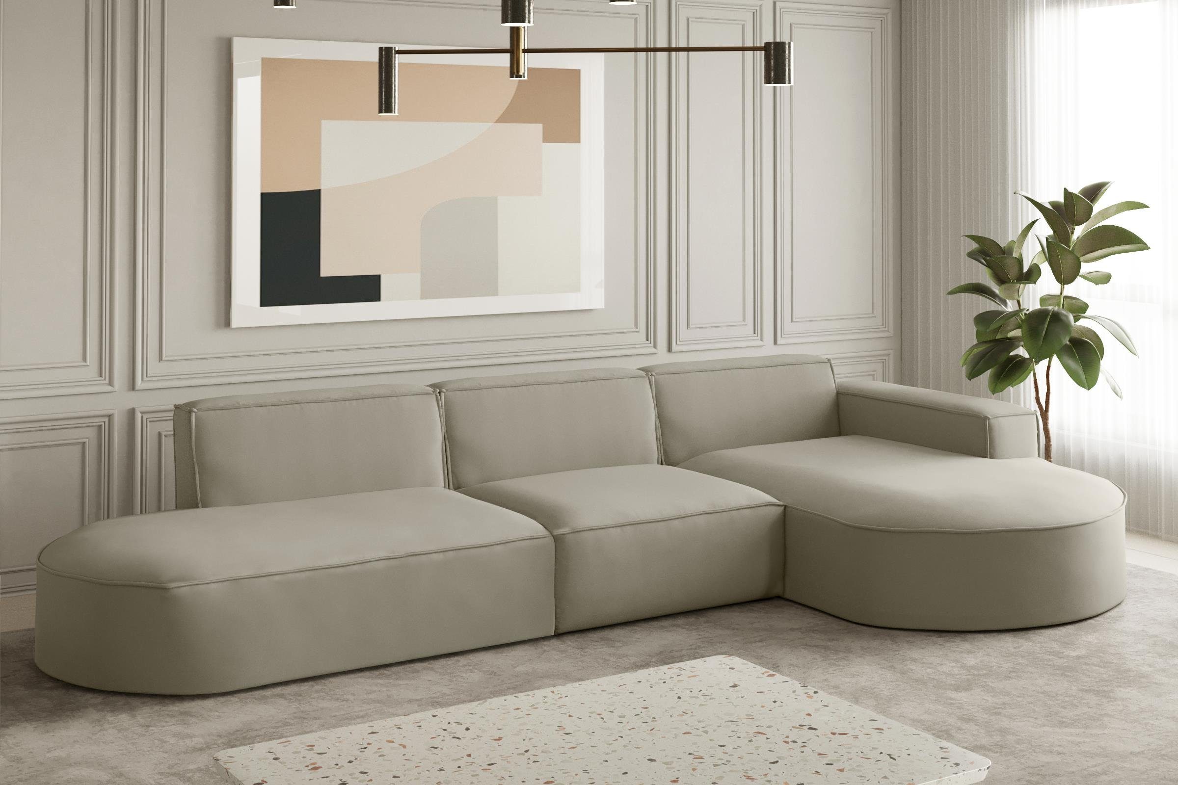 Beautysofa Ecksofa Parker L Aus Bukla Gewebe Oder Velvetstoff