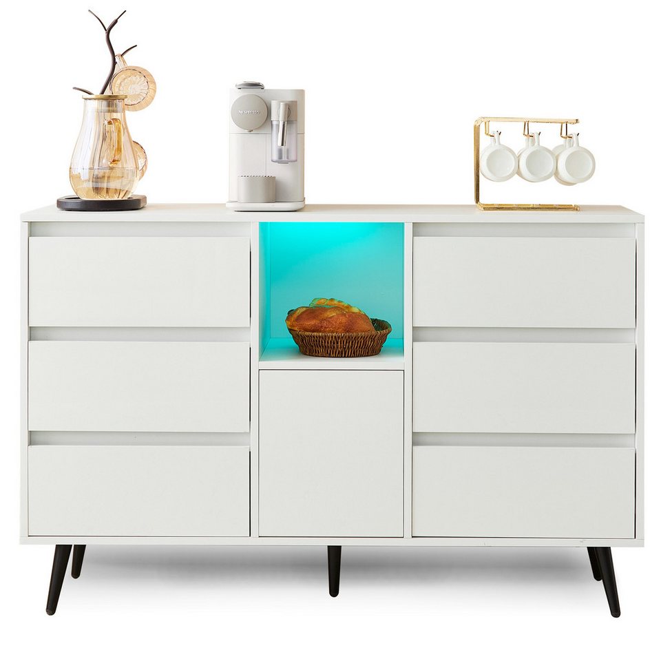 Blingbin Kommode Sideboard Mit Led Beleuchtung Für Küchen Ess Und