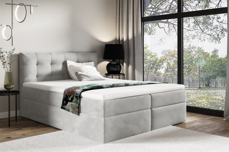 Fun Möbel Boxspringbett Boxspringbett Schlafzimmerbett Oviedo In Stoff