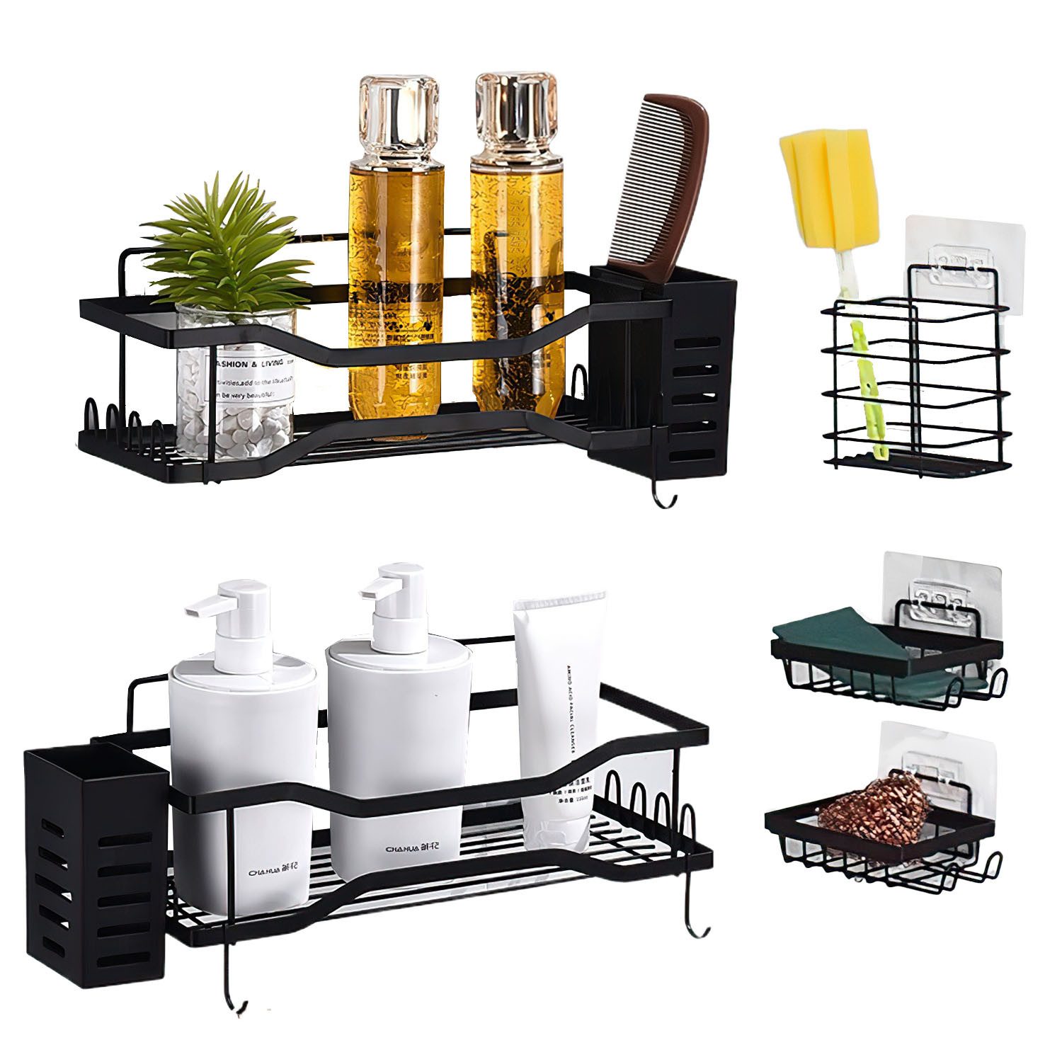 Surfou Duschablage Ohne Bohren 5 Stück Badezimmer Organizer