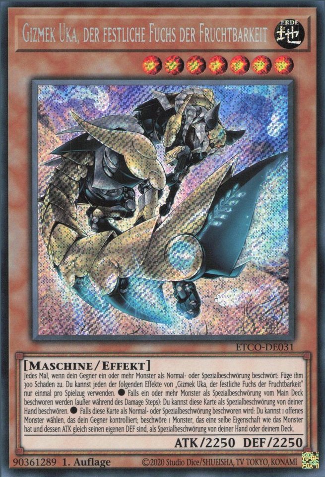 Recollectibles Sammelkarte Yugioh Karte Gizmek Uka Der Festliche Fuchs