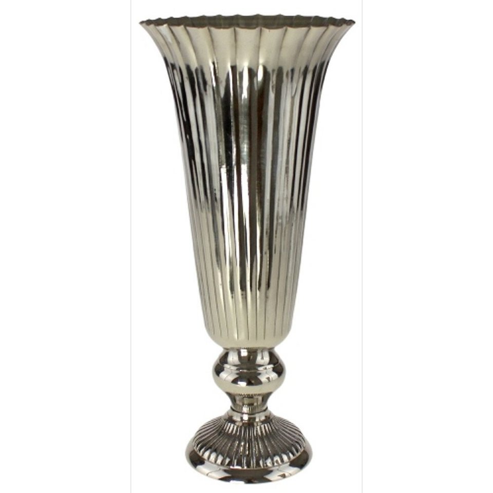 Macosa Home Dekovase (Dekovase), Design Deko-Vase 35 cm Silber Metall ... Macosa Home Dekovase (Dekovase), Design Deko-Vase 35 cm Silber Metall ...