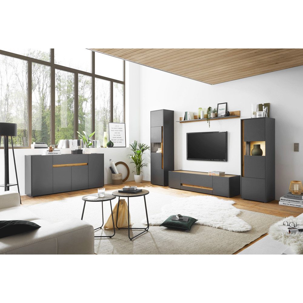 Lomadox Wohnzimmer Set Crisp 61 Mega Spar Set 5 St 5 Tlg Mit Led