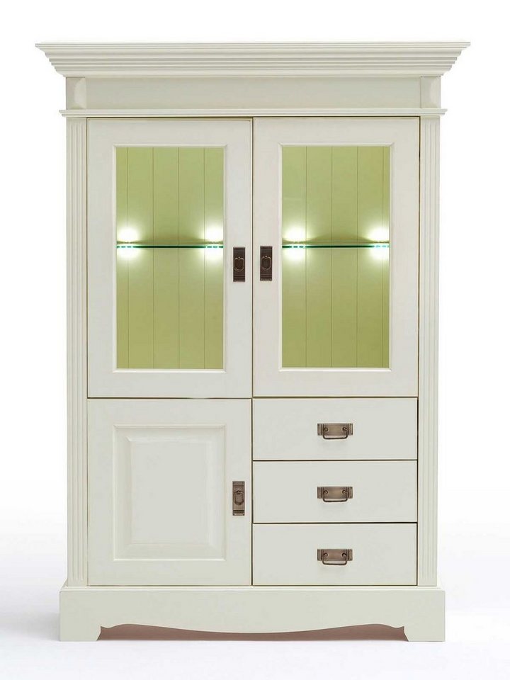 Casamia Vitrine Vitrine Standvitrine Halbhoch Padua 3 Türig Mit 2