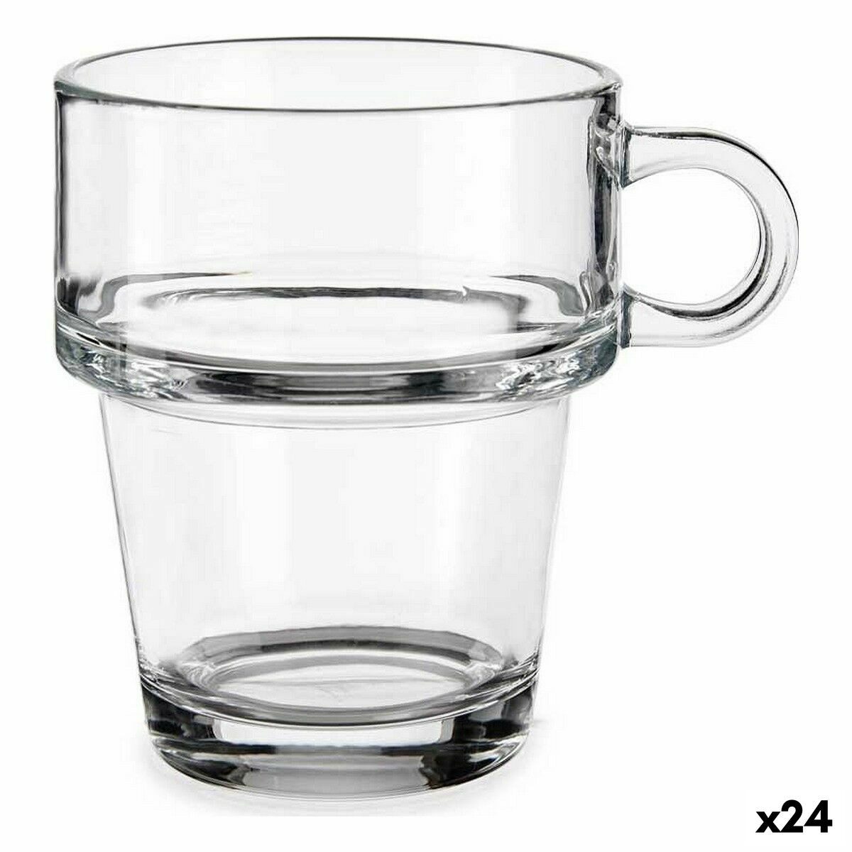 Vivalto Geschirr-Set, Kop Stapelbar Durchsichtig Glas 270 ml (24 Stück), Essservice