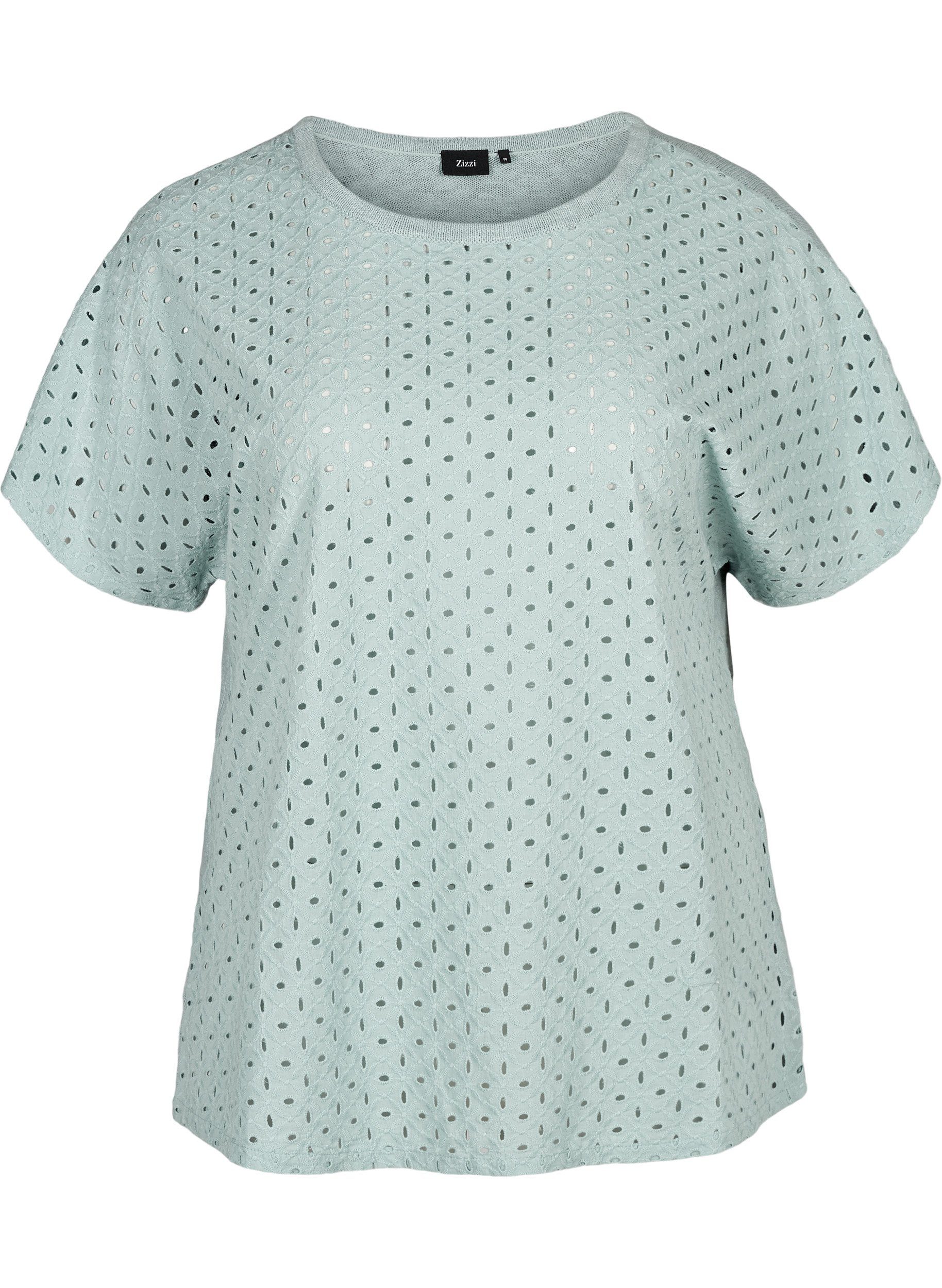 Zizzi Kurzarmbluse Große Größen Damen Kurzarm Bluse Mit Strick Und