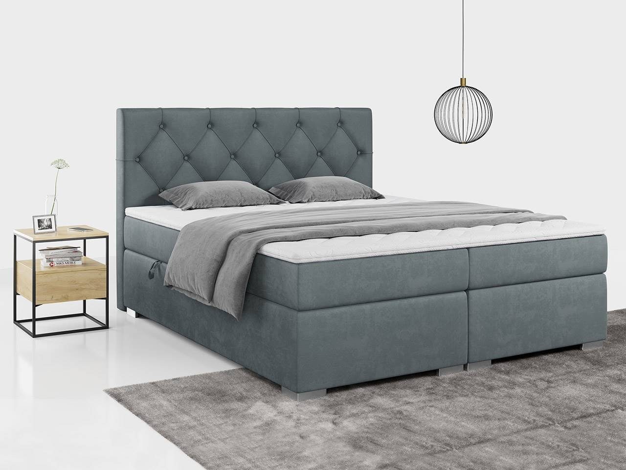 Graue Boxspringbetten 200x200 online kaufen | OTTO