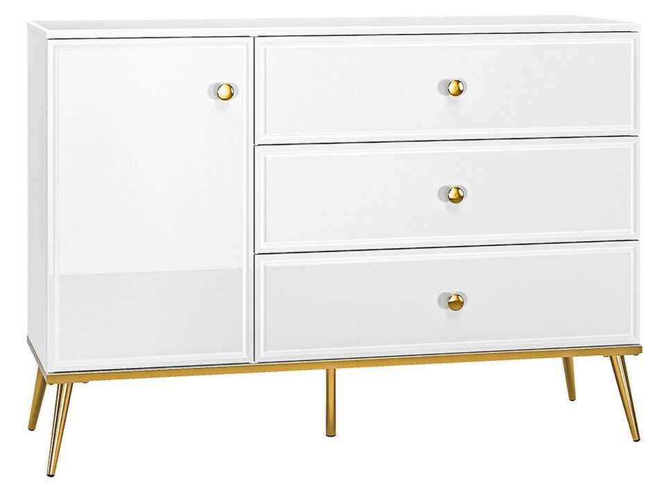 Feldmann Wohnen Sideboard Goldin 1 St 1 Teilig 120cm Weiß Matt