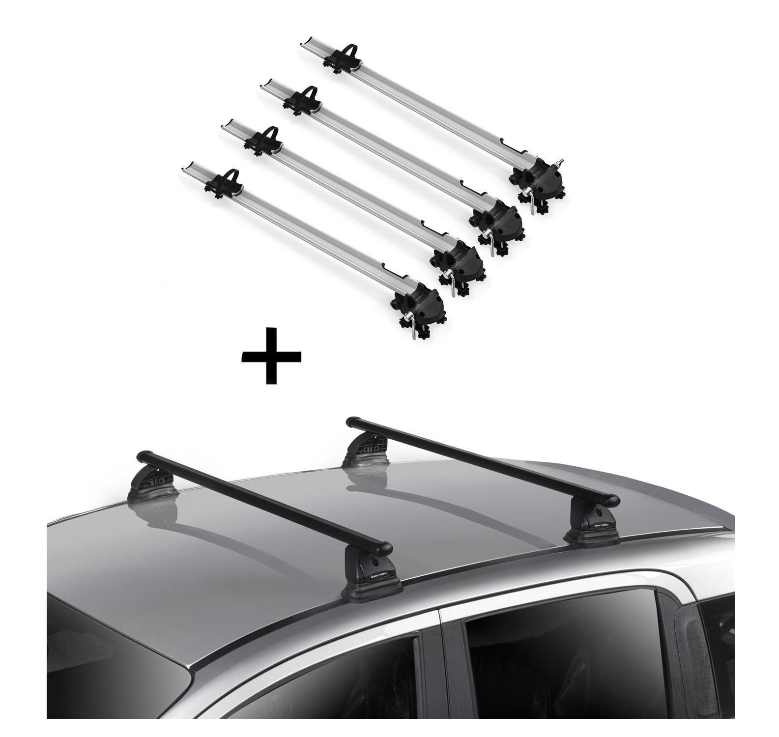 VDP Dachträger, 4x Fahrradträger Bike Pro + Dachträger VDP EVO Stahl kompatibel mit Bmw Serie 3 ...