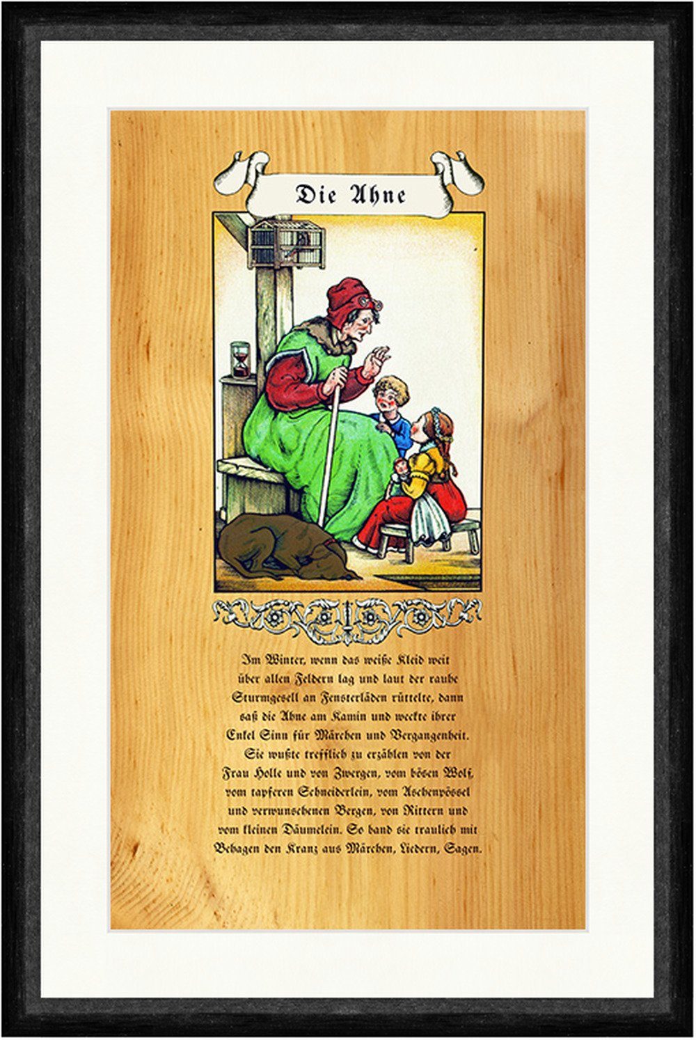 Kunstdruck Die Ahne Großmutter Kamin Märchen Kinder Vergangenheit Faks_Stand 391, (1 St)